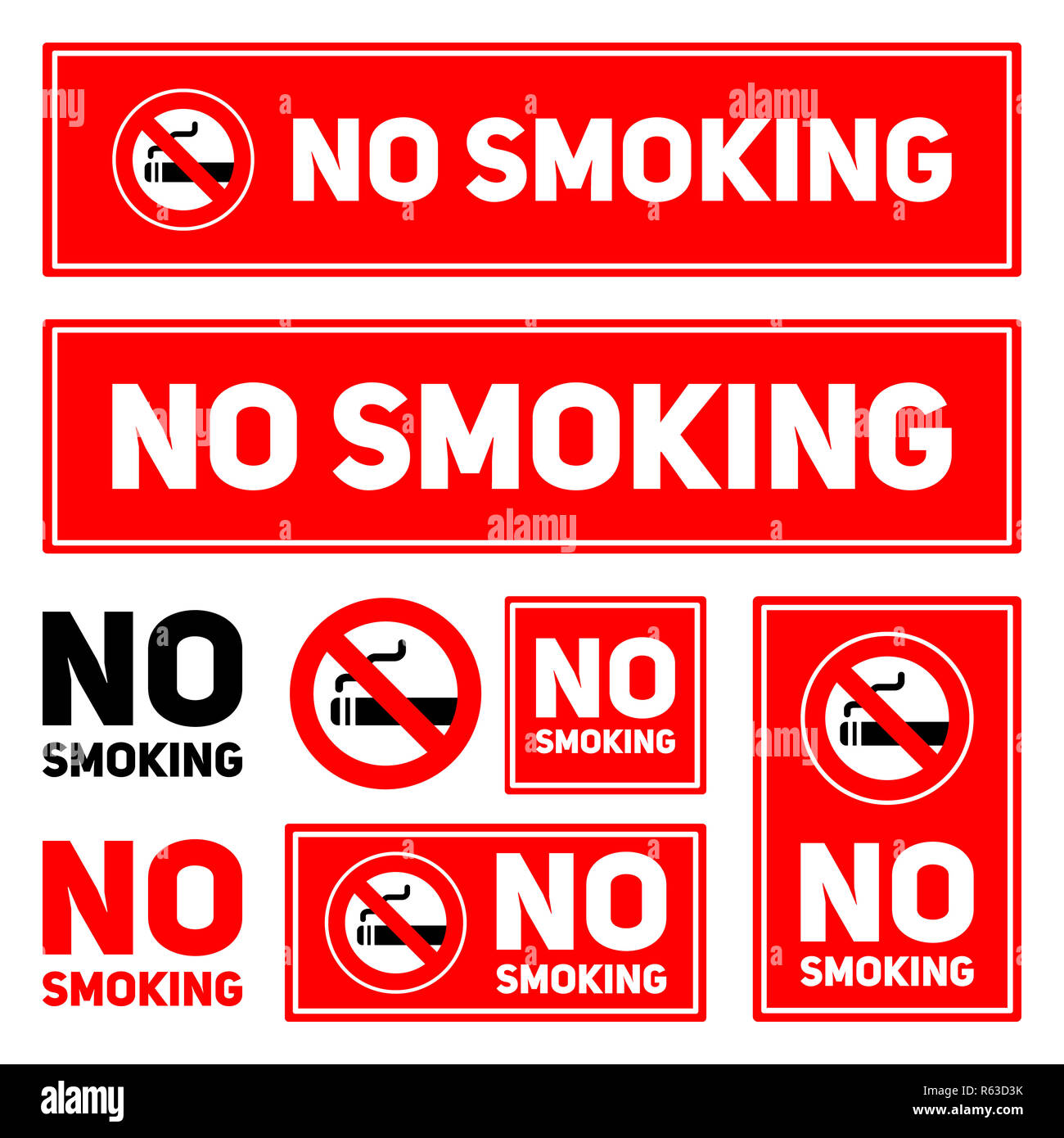 No Smoking labels set on a white background isolated vector ...