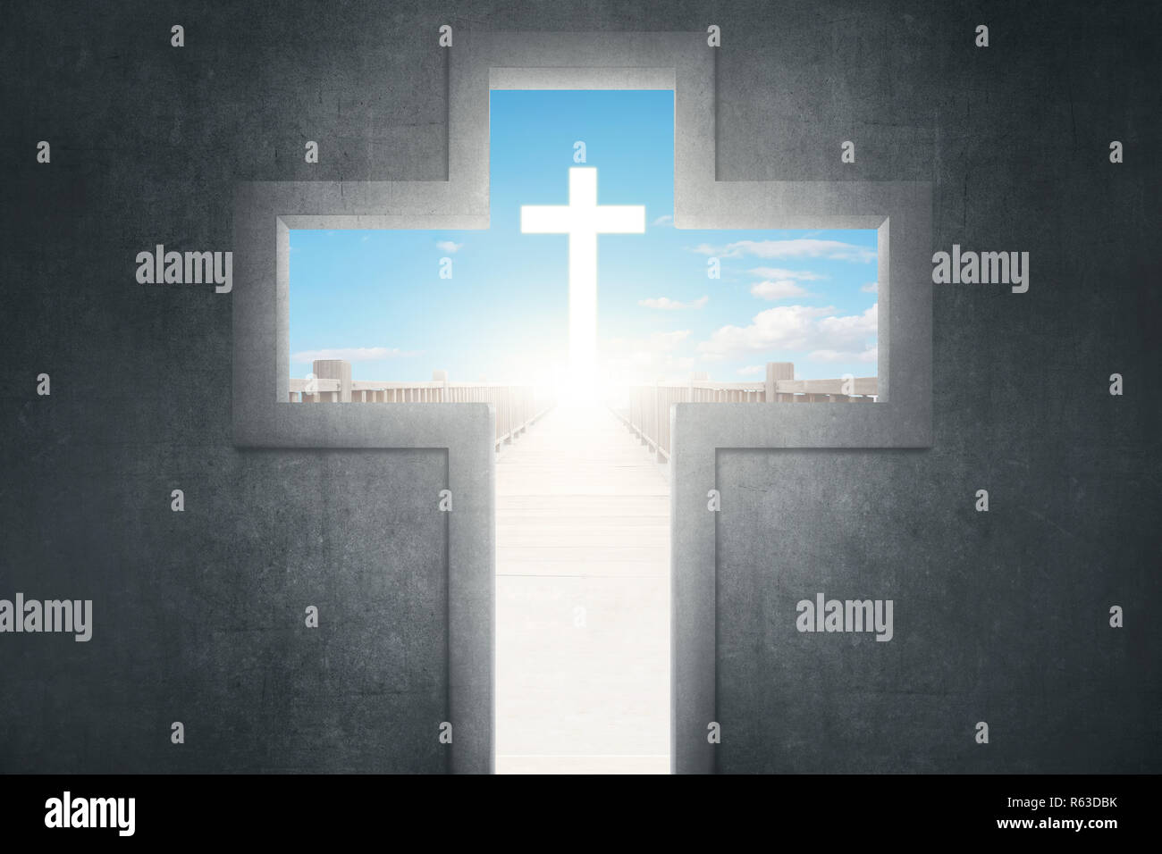 Cross shape with christ symbol Stock Photo - Alamy