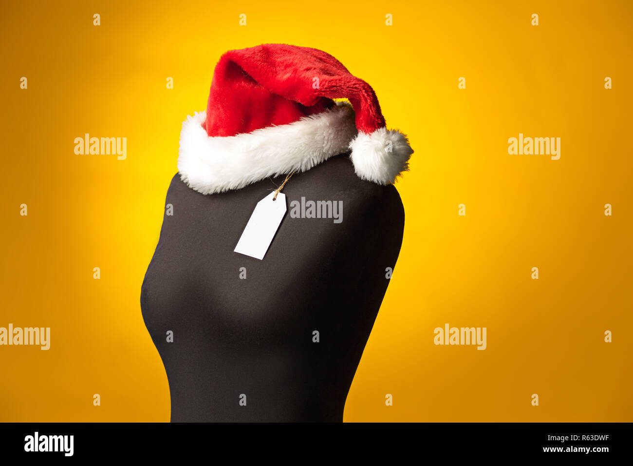 The empty dummy, sale price tag hanging from the button hole Stock ...