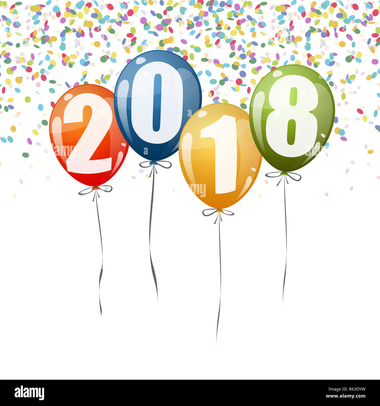 new year 2018 balloons Stock Photo - Alamy
