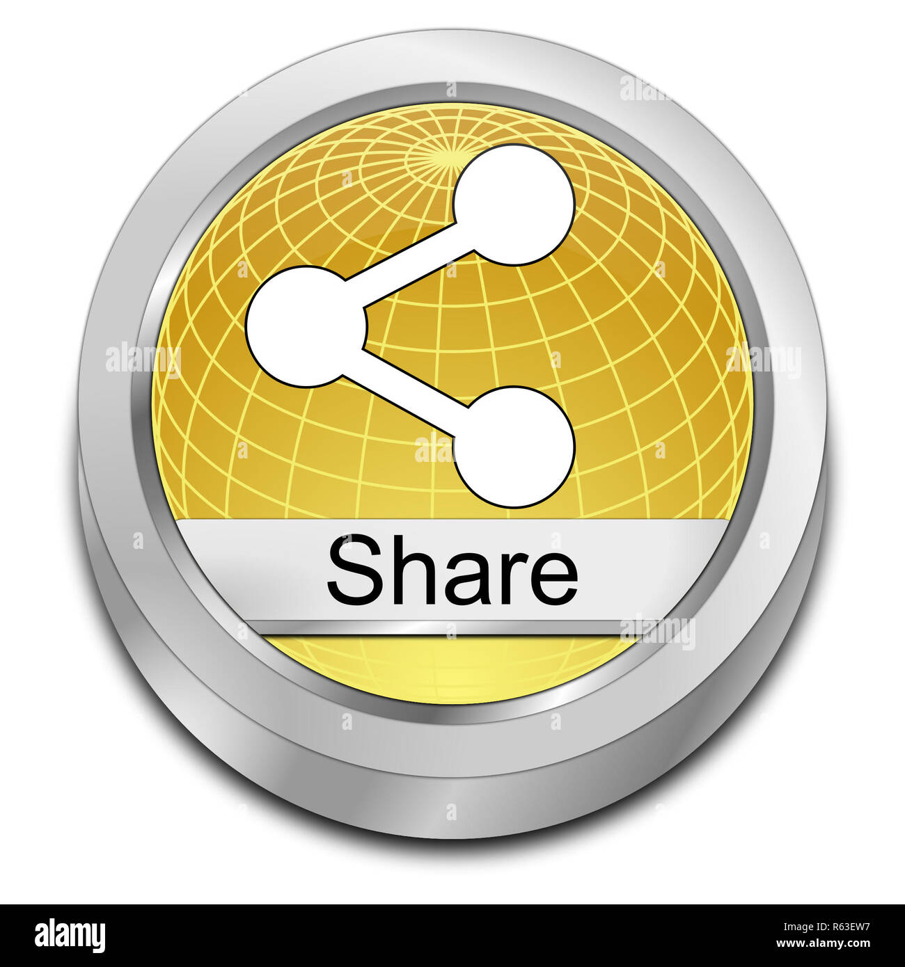 decorative golden Share Button - 3D illustration Stock Photo - Alamy