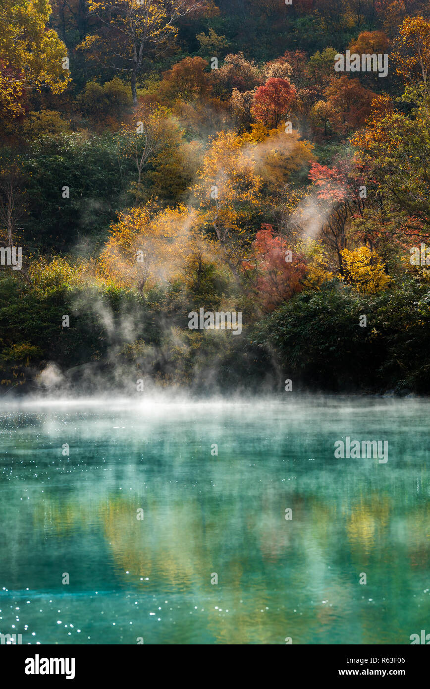 Autumn Onsen Lake Aomori Japan Stock Photo - Alamy