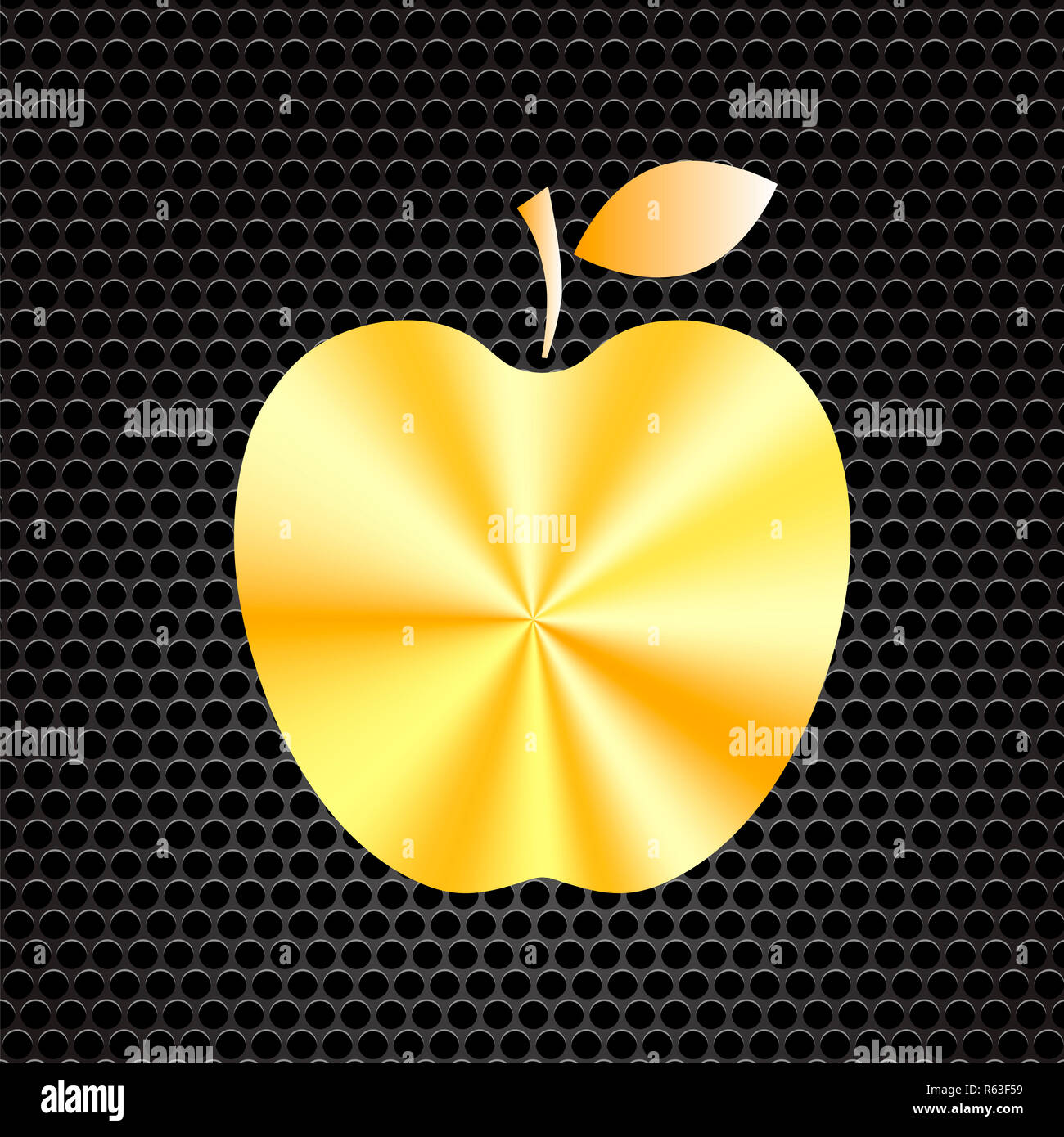 Yellow Metal Apple Icon Stock Photo - Alamy