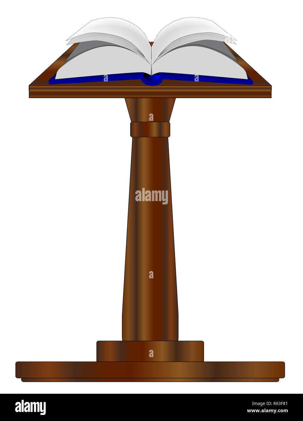 Open Book On Podium Stock Photo - Alamy