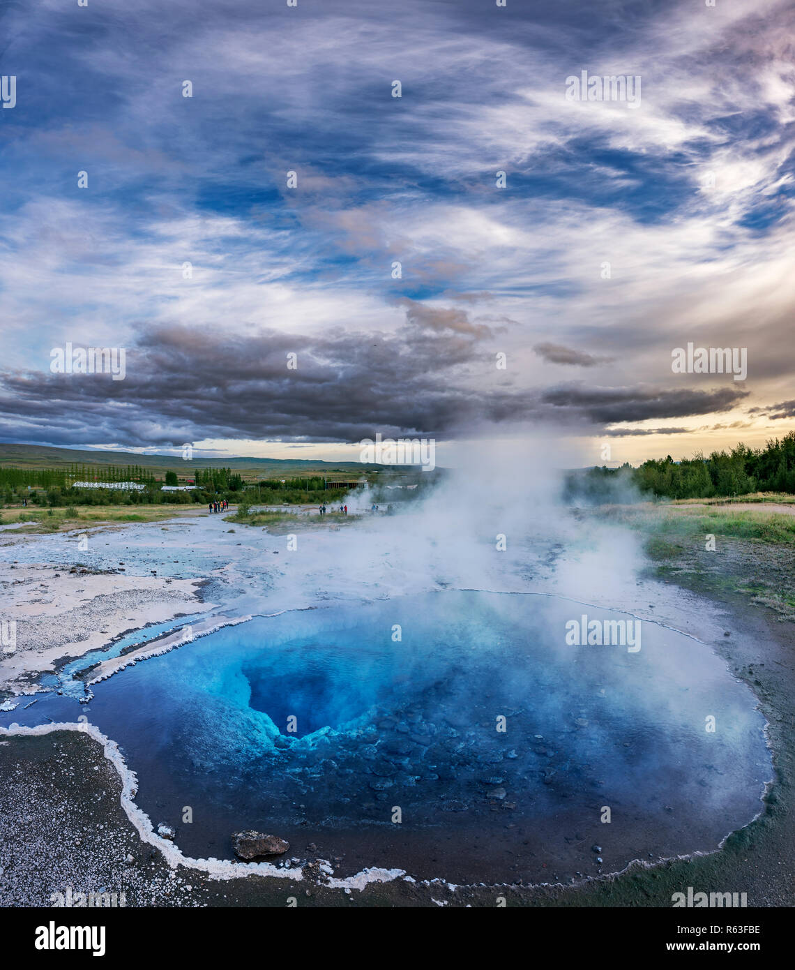 The Great Geyser Area, Iceland. This image is shot using a drone Stock ...