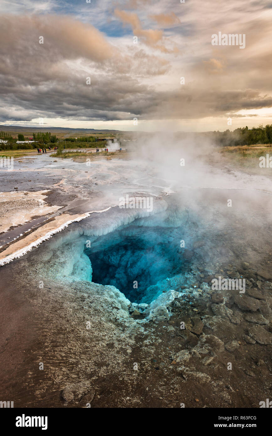 The Great Geyser Area, Iceland. This image is shot using a drone Stock ...