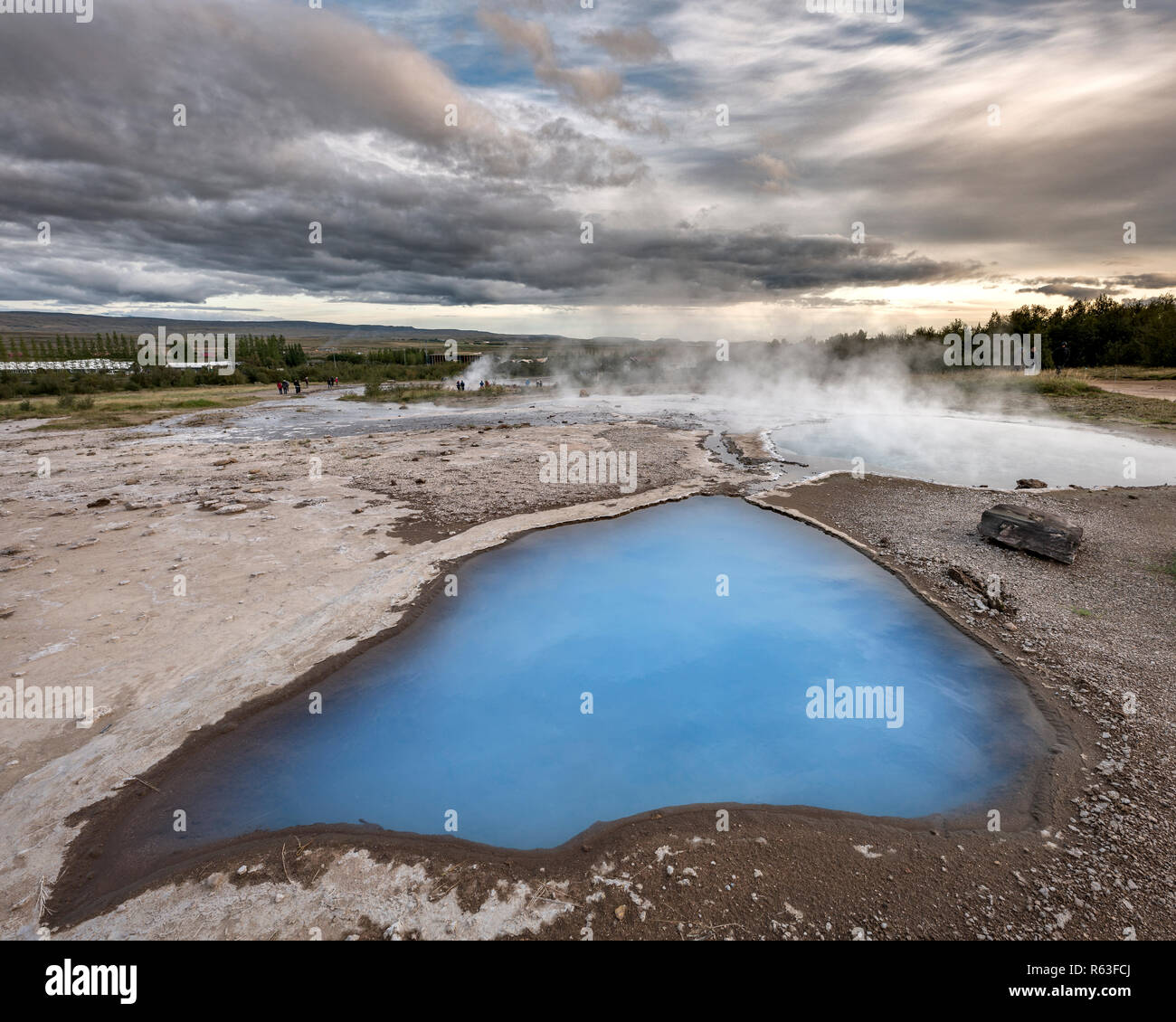 The Great Geyser Area, Iceland. This image is shot using a drone Stock ...