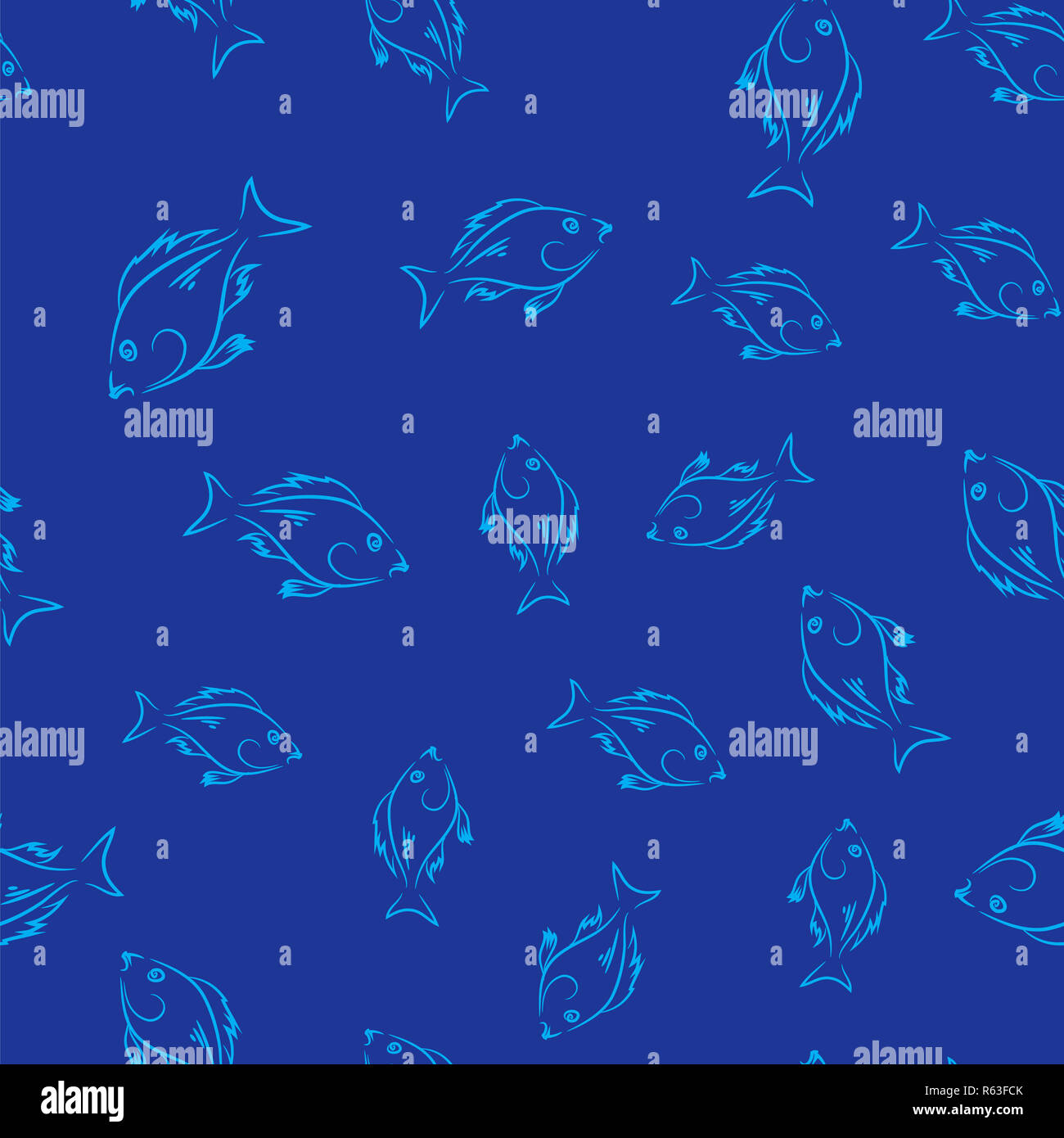 Fresh Fish Seamless Pattern Stock Photo - Alamy
