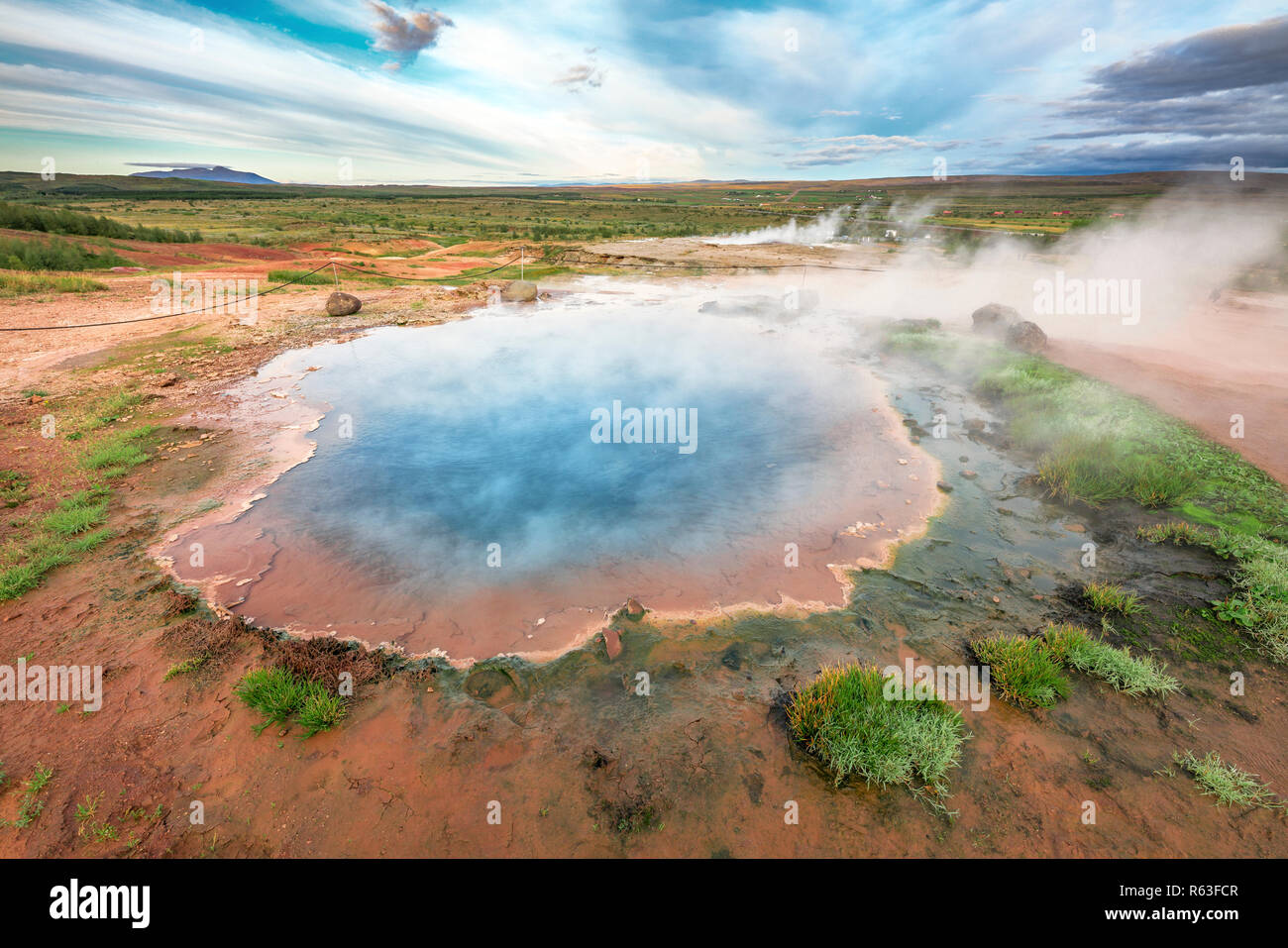 The Great Geyser Area, Iceland. This image is shot using a drone Stock ...