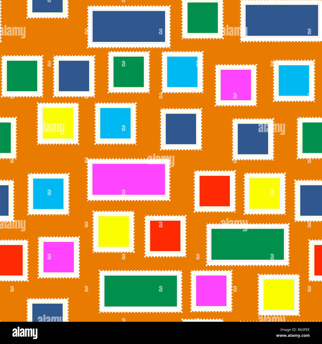 Colored post stamp pattern Stock Photo - Alamy