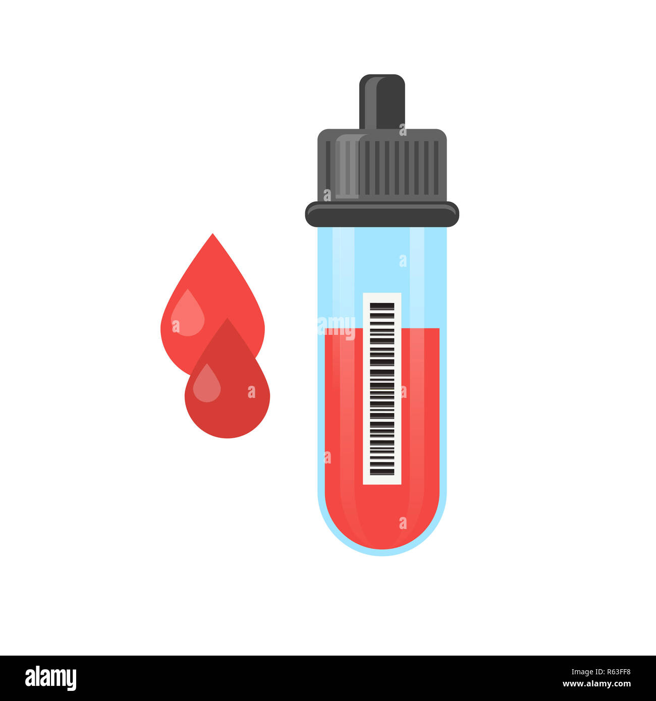 Test Tube with Blood and Drops Stock Photo - Alamy