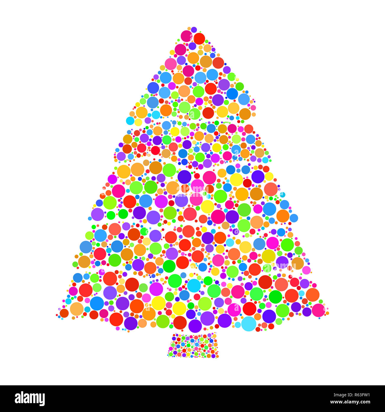 christmas tree dotted vector isolated on white background Stock Photo ...