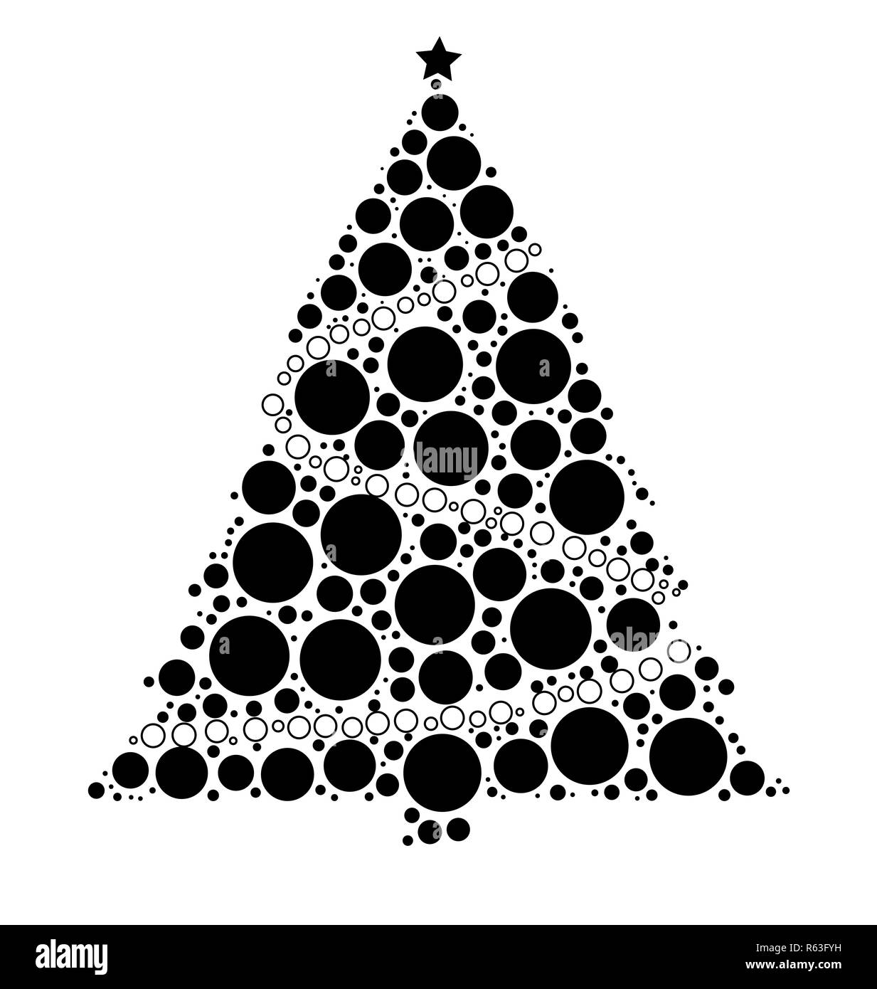 christmas tree dotted vector isolated on white background Stock Photo ...