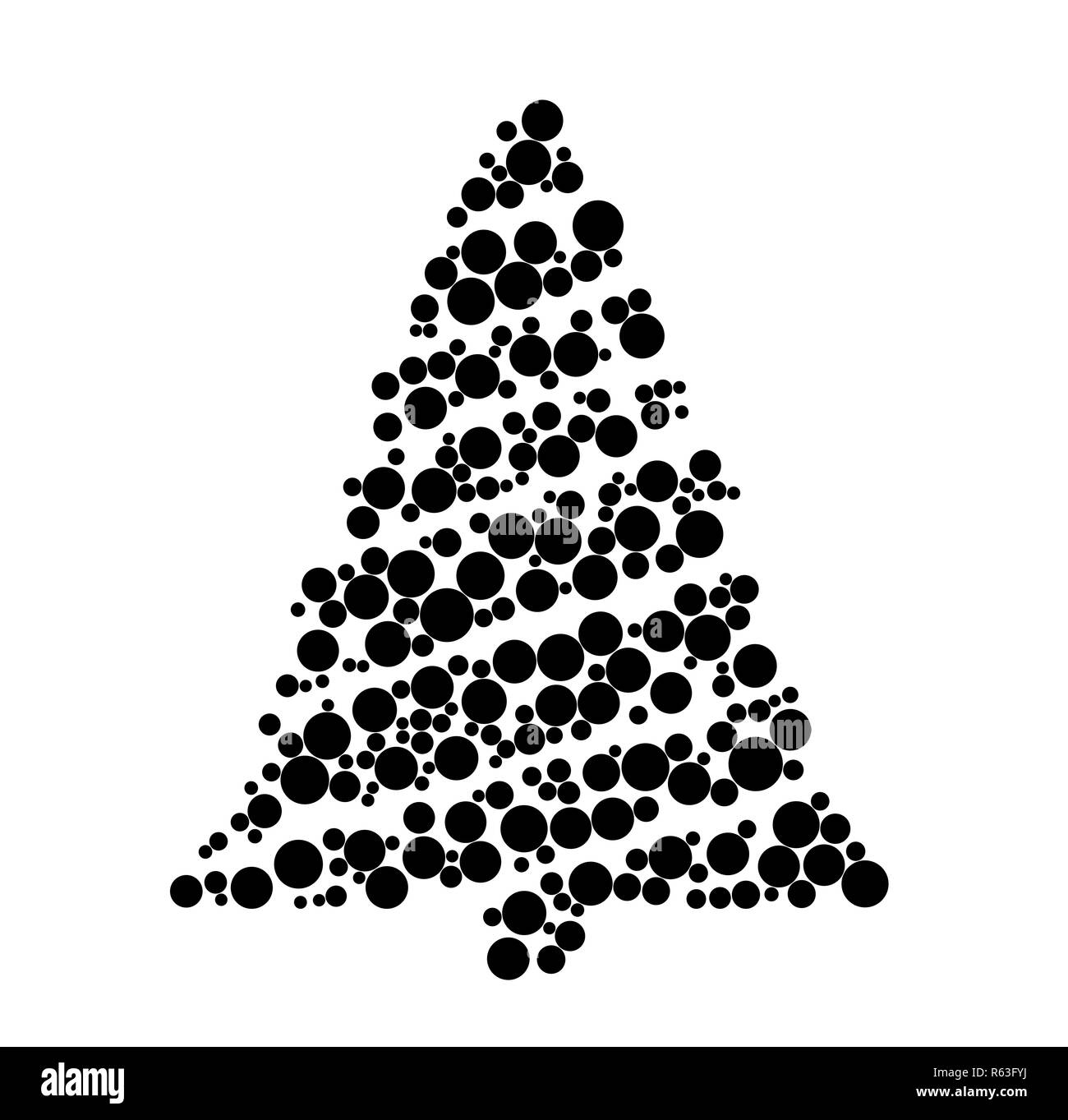 Christmas tree icon geometric Black and White Stock Photos & Images - Alamy