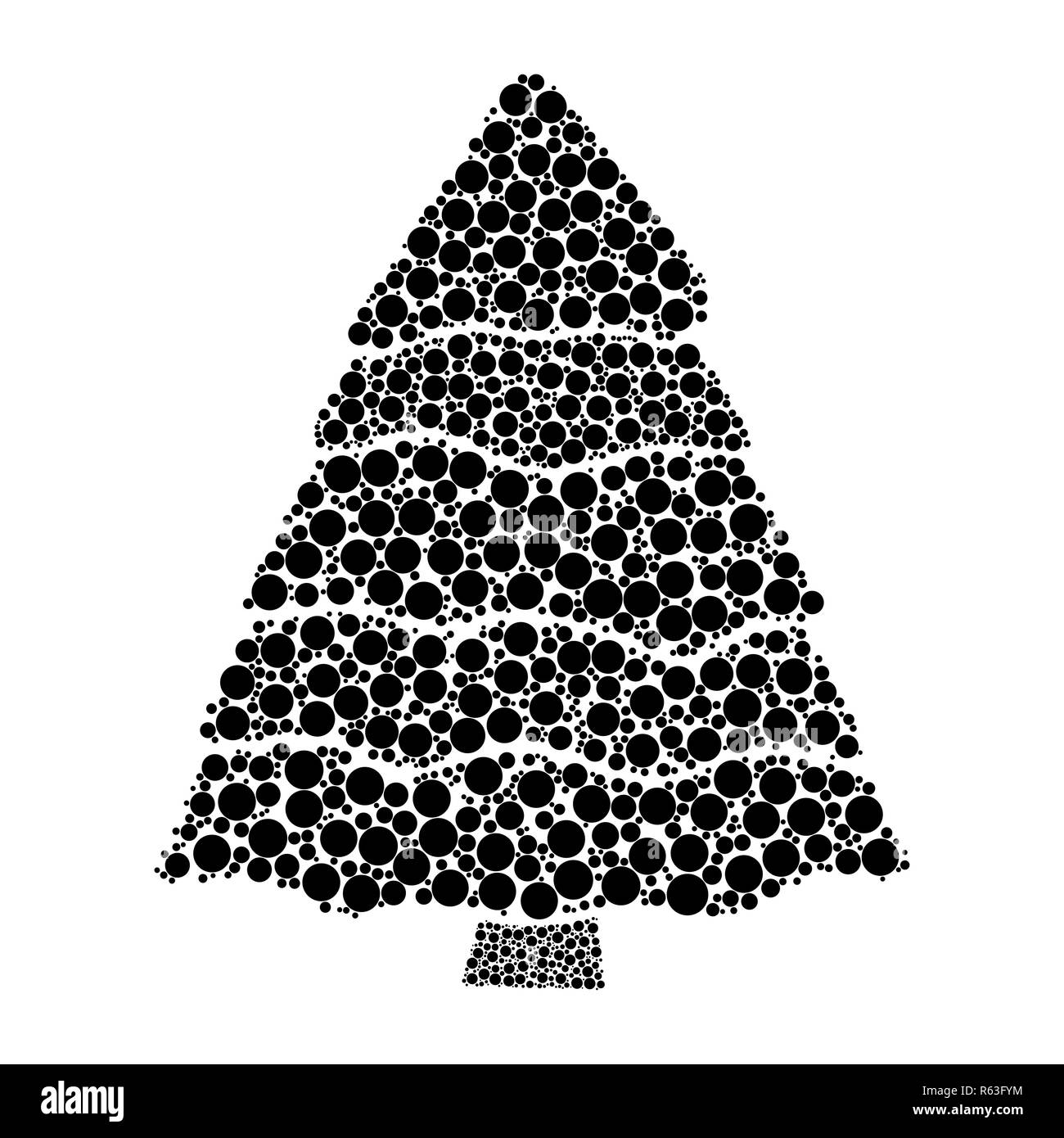 christmas tree dotted vector isolated on white background Stock Photo ...