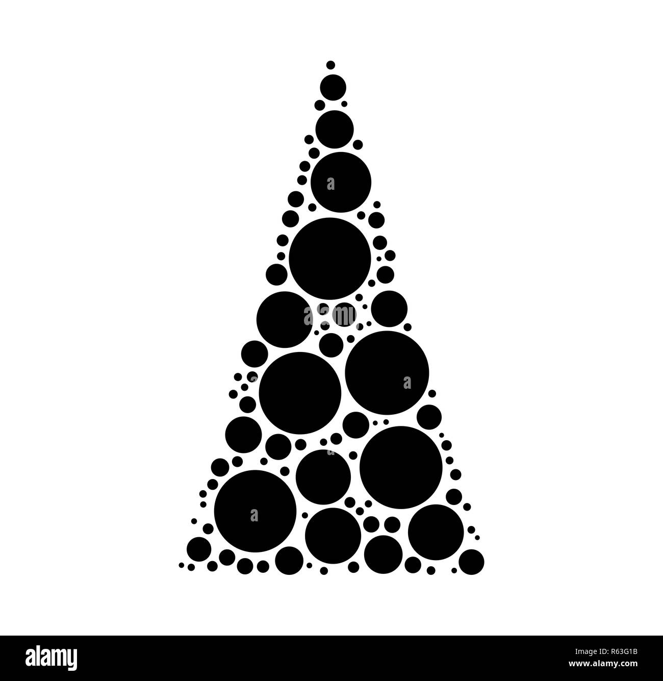 christmas tree dotted vector isolated on white background Stock Photo ...