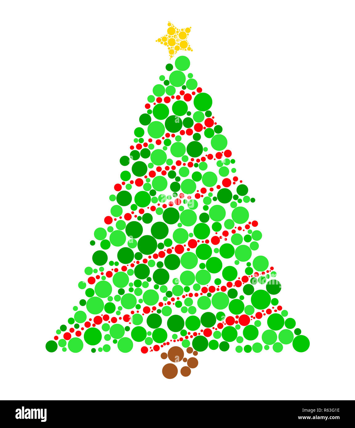 christmas tree dotted vector isolated on white background Stock Photo ...