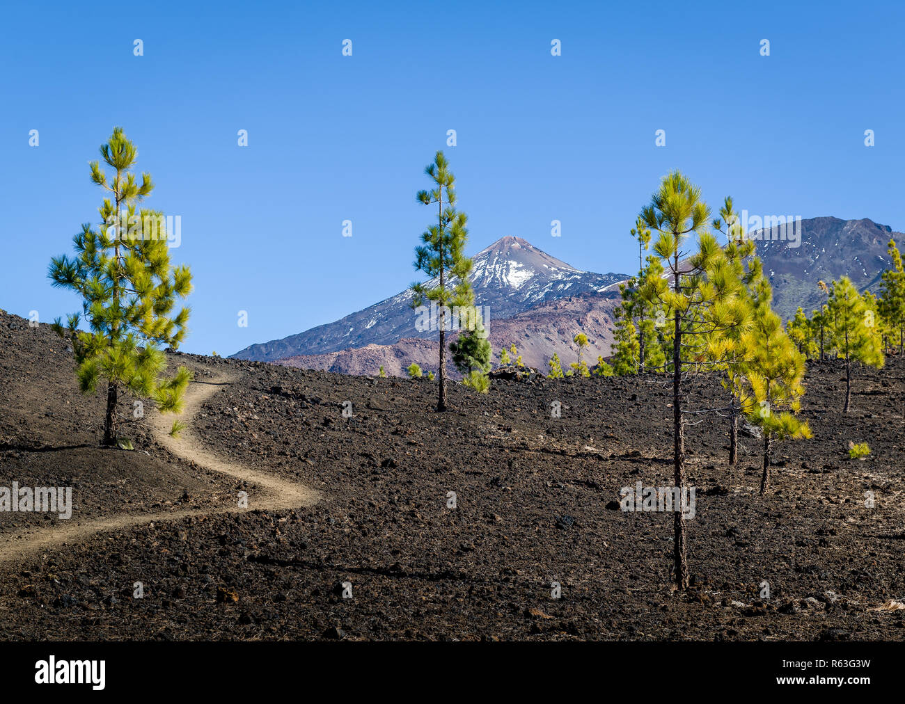 Attractive volcano hiking path Stock Photo - Alamy