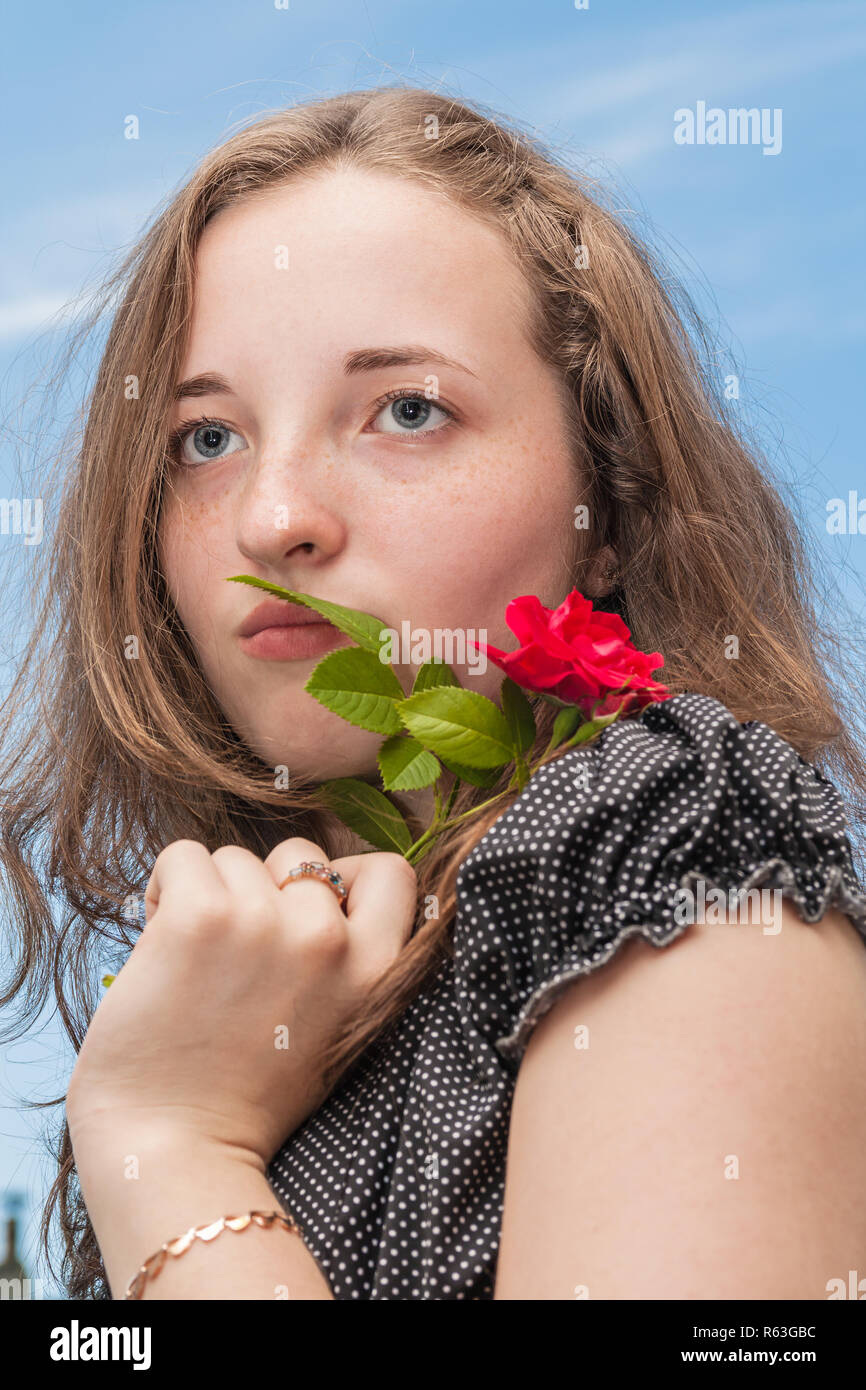 Spring girl rose hi-res stock photography and images - Alamy