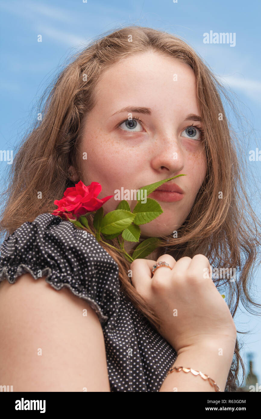 Beauty girl beautiful model rose hi-res stock photography and images ...