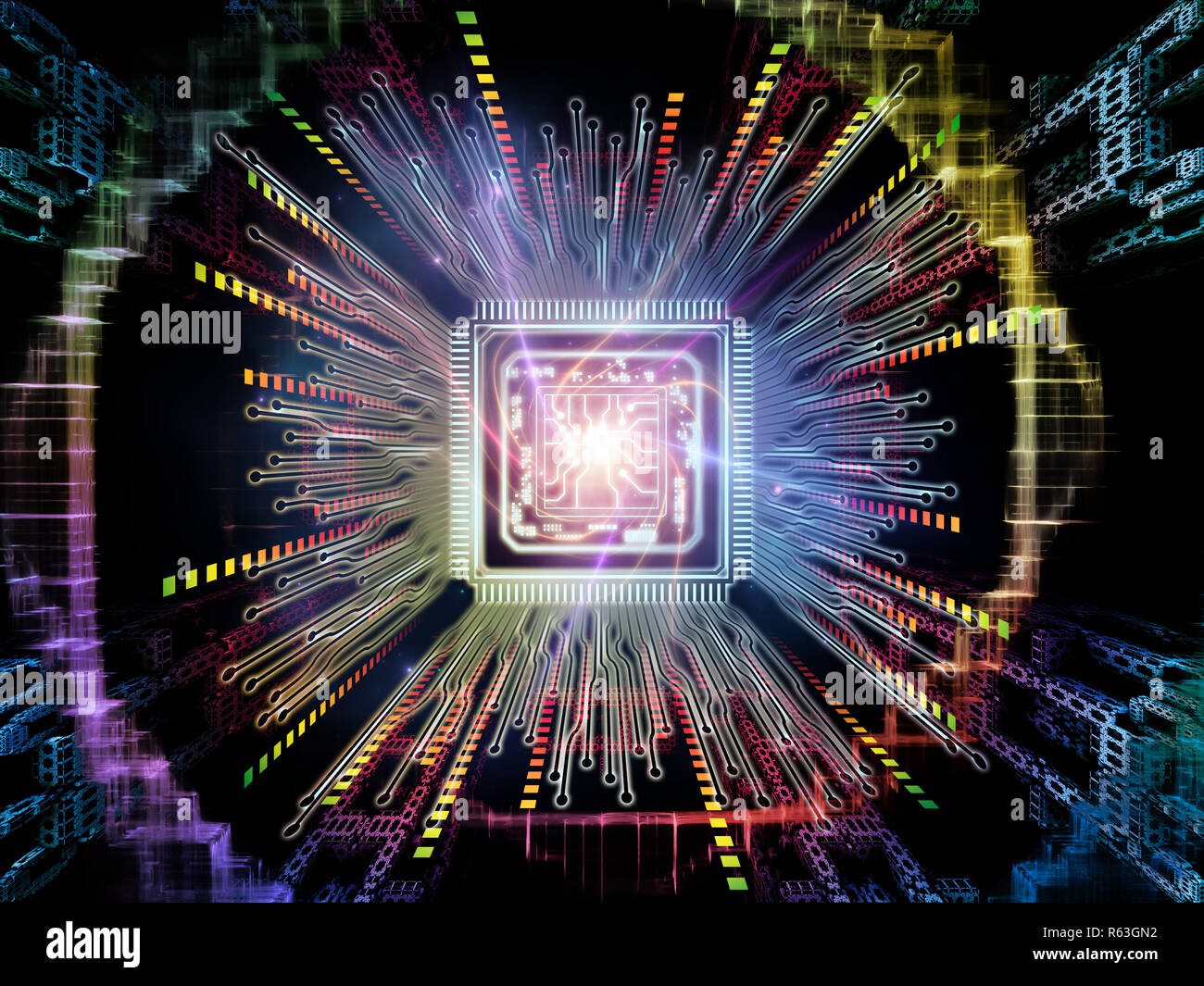 Glow of Digital Processor Stock Photo - Alamy