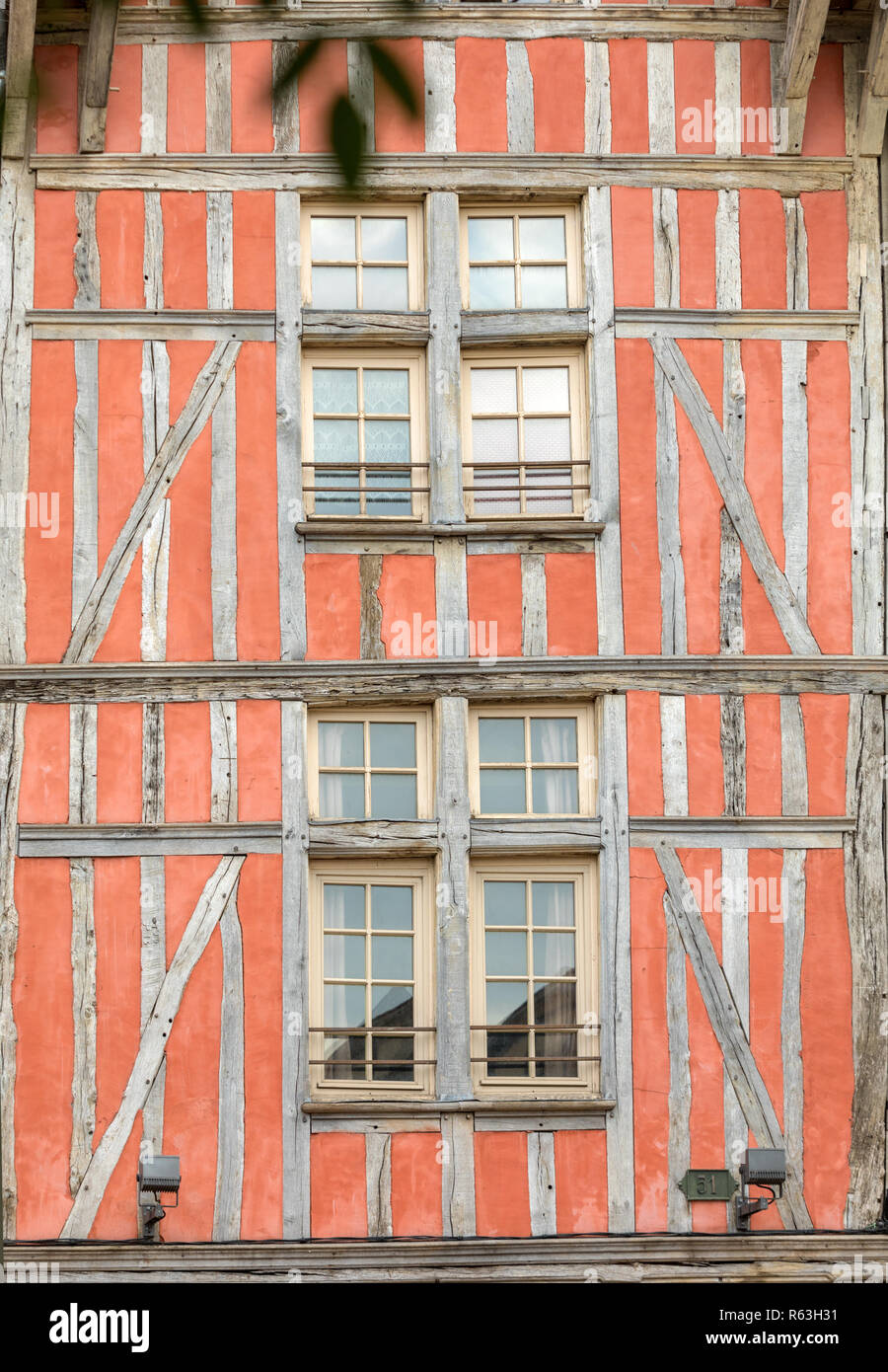 Ancient half-timbered buildings in Troyes. Aube, Champagne-Ardenne ...