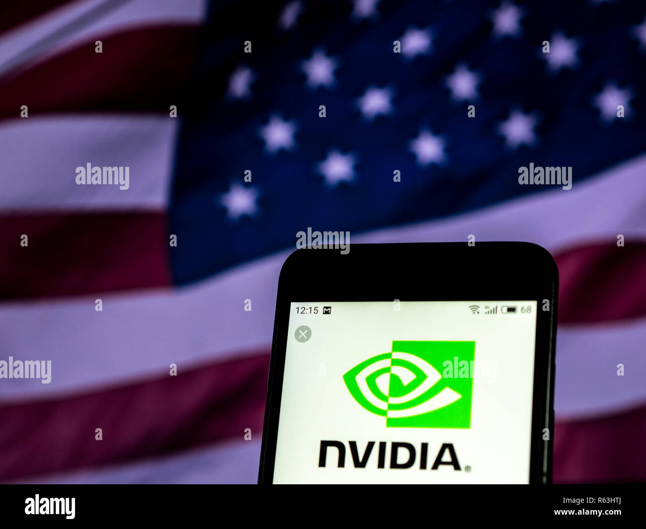 Nvidia Computer game company logo seen displayed on smart phone Stock ...