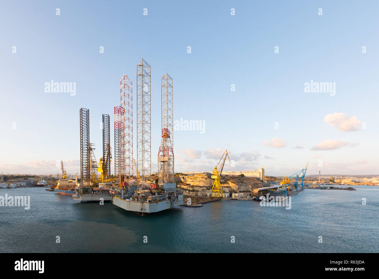 Industrial activity at docks in harbor port Stock Photo - Alamy
