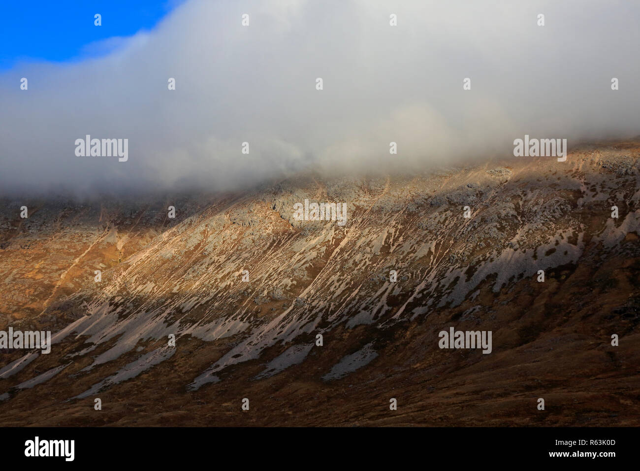 View of the Scree slope on Sail Mhor mountain Torridon Scotland Stock ...