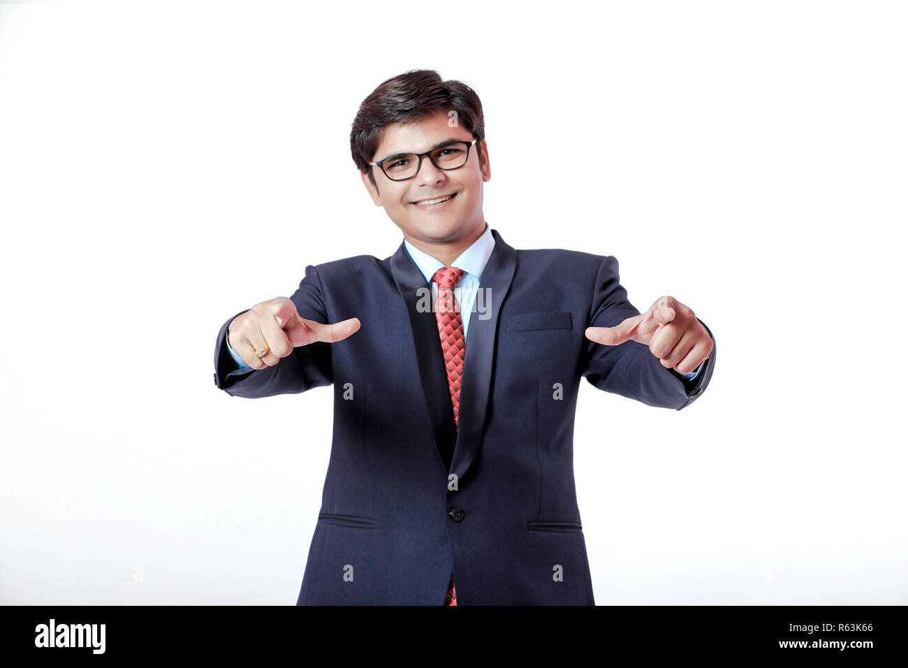 Indian adult man finger pointing hi-res stock photography and images ...