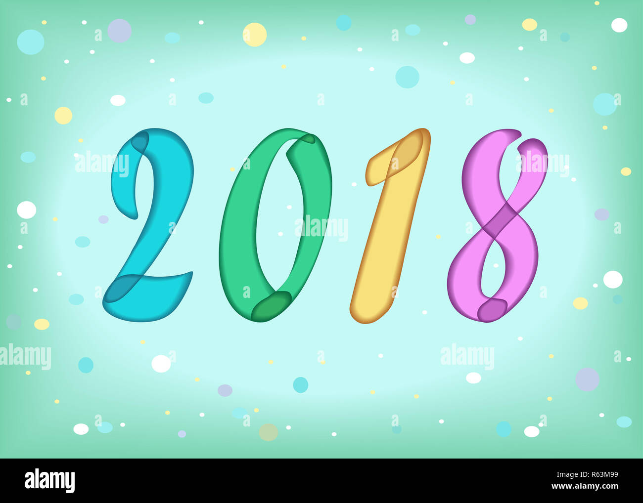 Number 2018. Watercolor numerals Stock Photo - Alamy