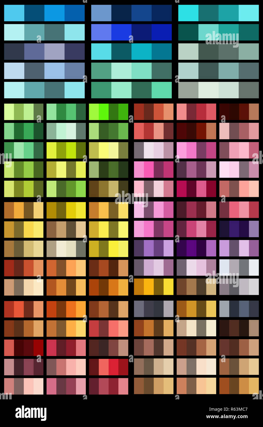 color palette set background. Harmony color combos spectrum Stock Photo ...