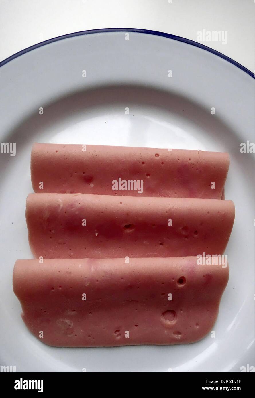 Luncheon Meat Slices Stock Photo - Alamy