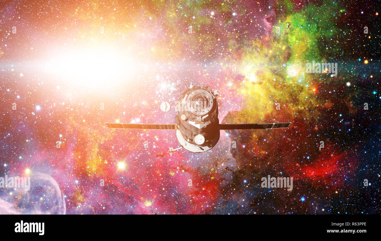 Spacecraft Launch Into Space. Elements of this image furnished by NASA ...