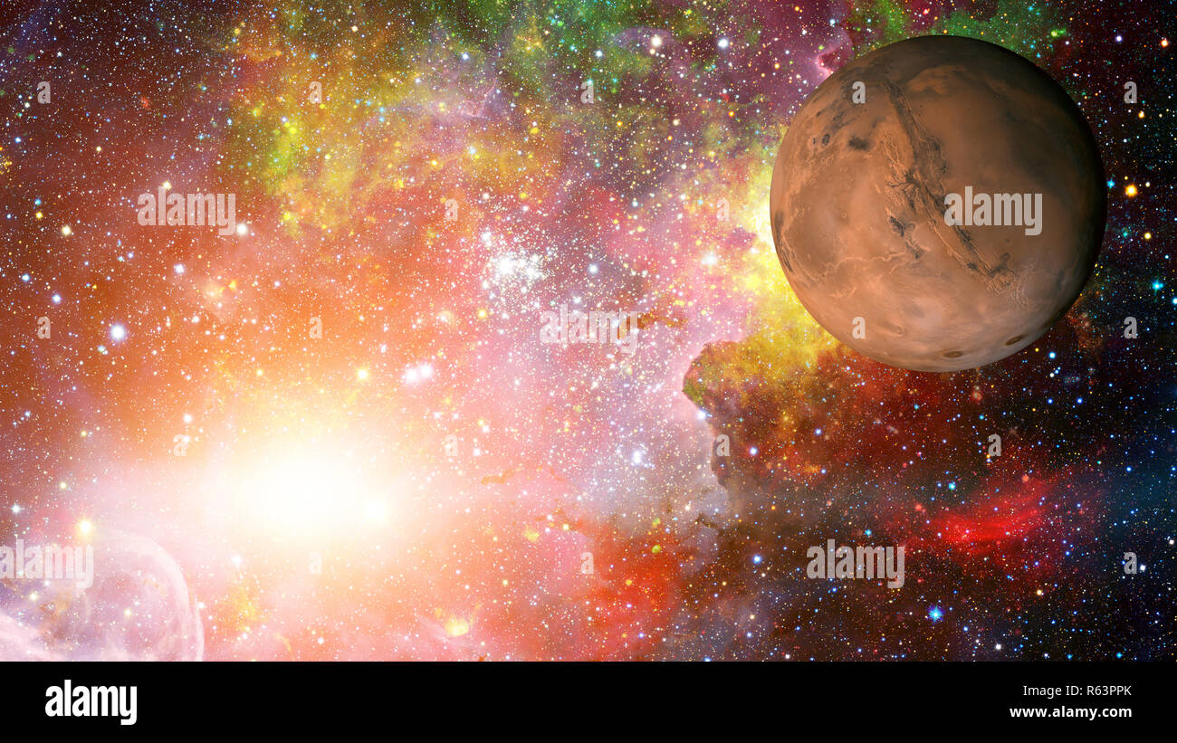Planet Mars in the solar system. Elements of this image are furnished ...