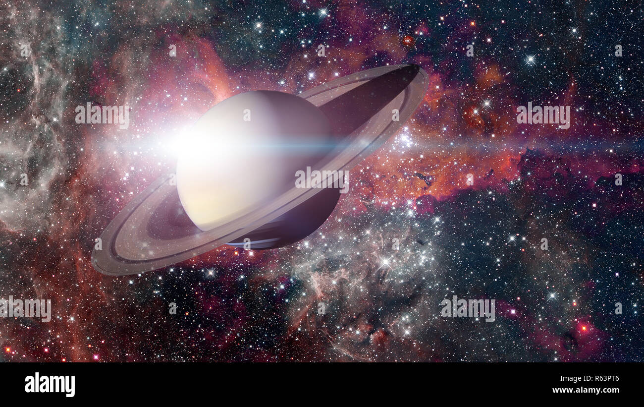 Saturn and his ring system. Elements of this image furnished by NASA ...