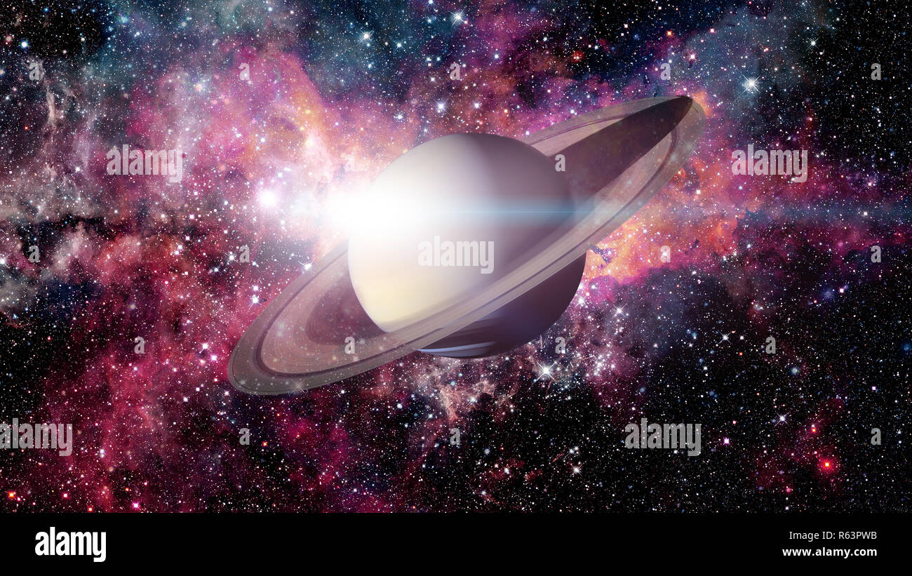 Saturn and his ring system. Elements of this image furnished by NASA ...