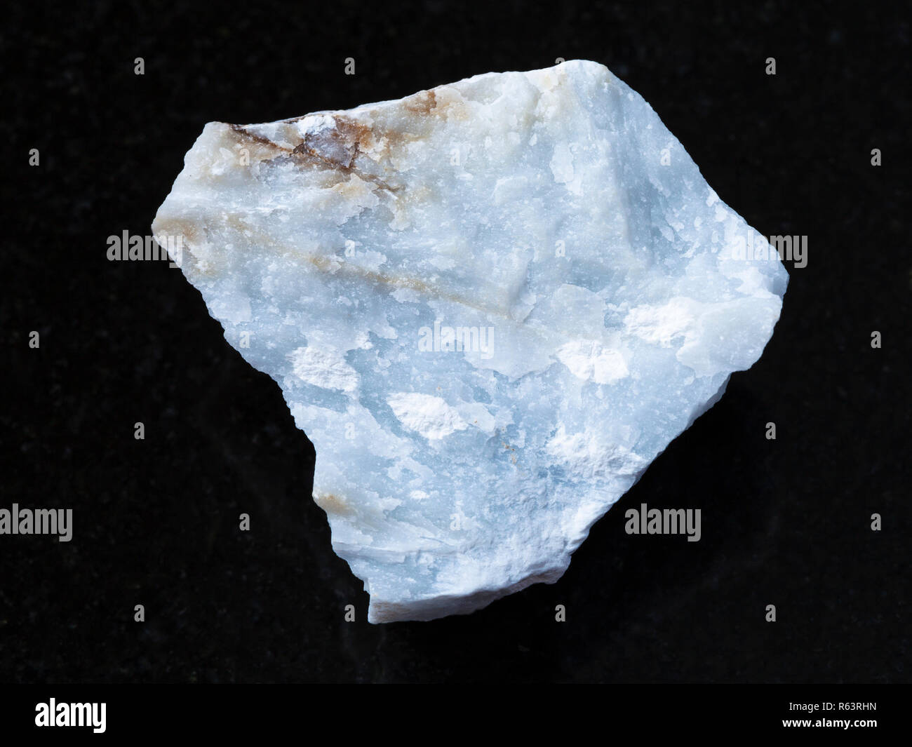 raw Angelite (Blue Anhydrite) stone on dark Stock Photo - Alamy