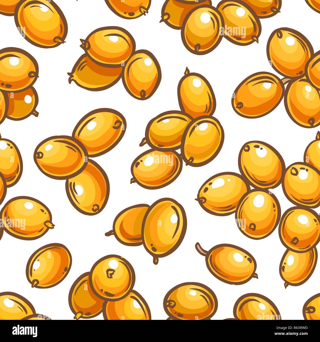 Vector berries sea buckthorn Stock Vector Images - Alamy