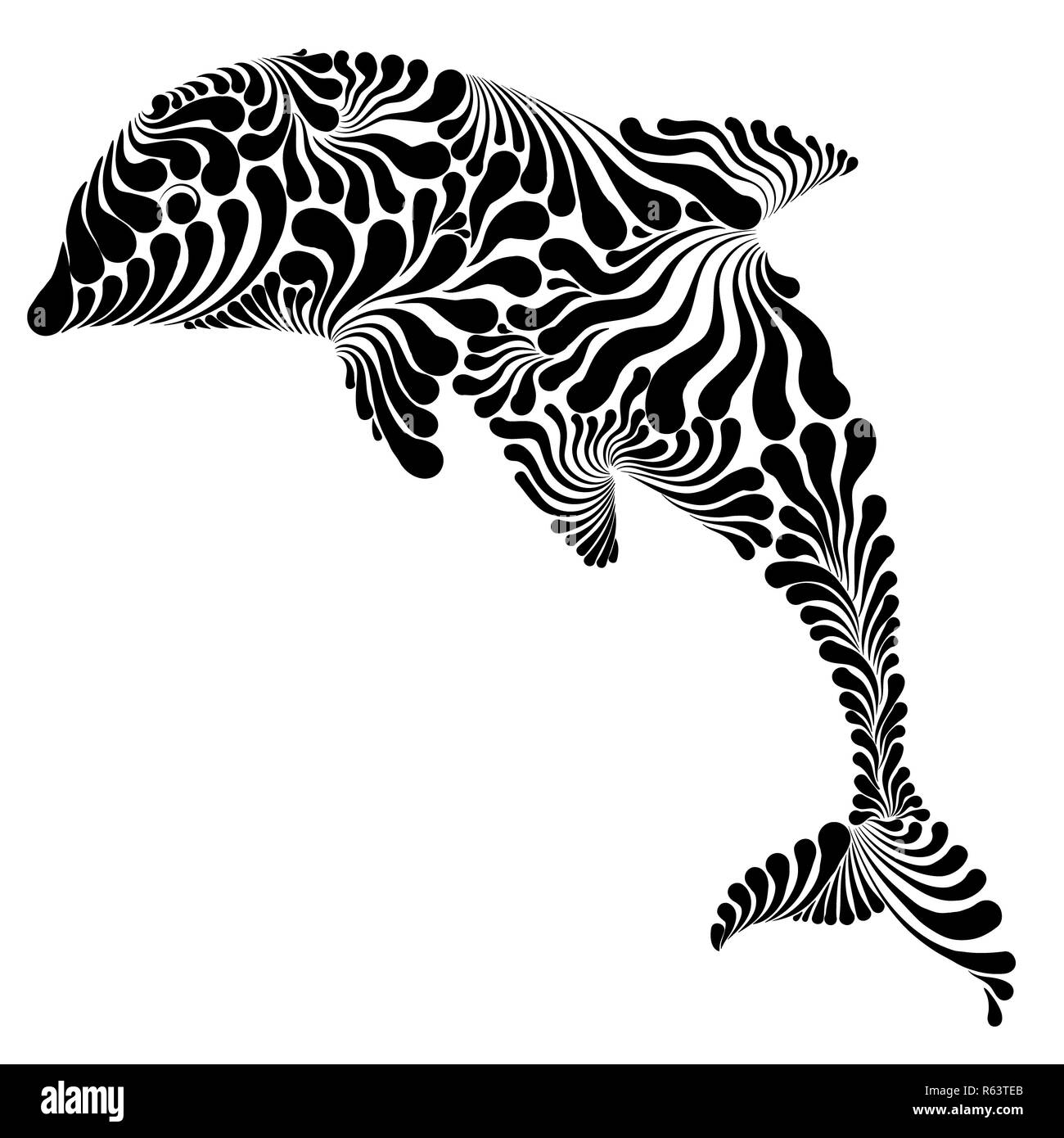 Dolphin graphic illustration Stock Photo - Alamy