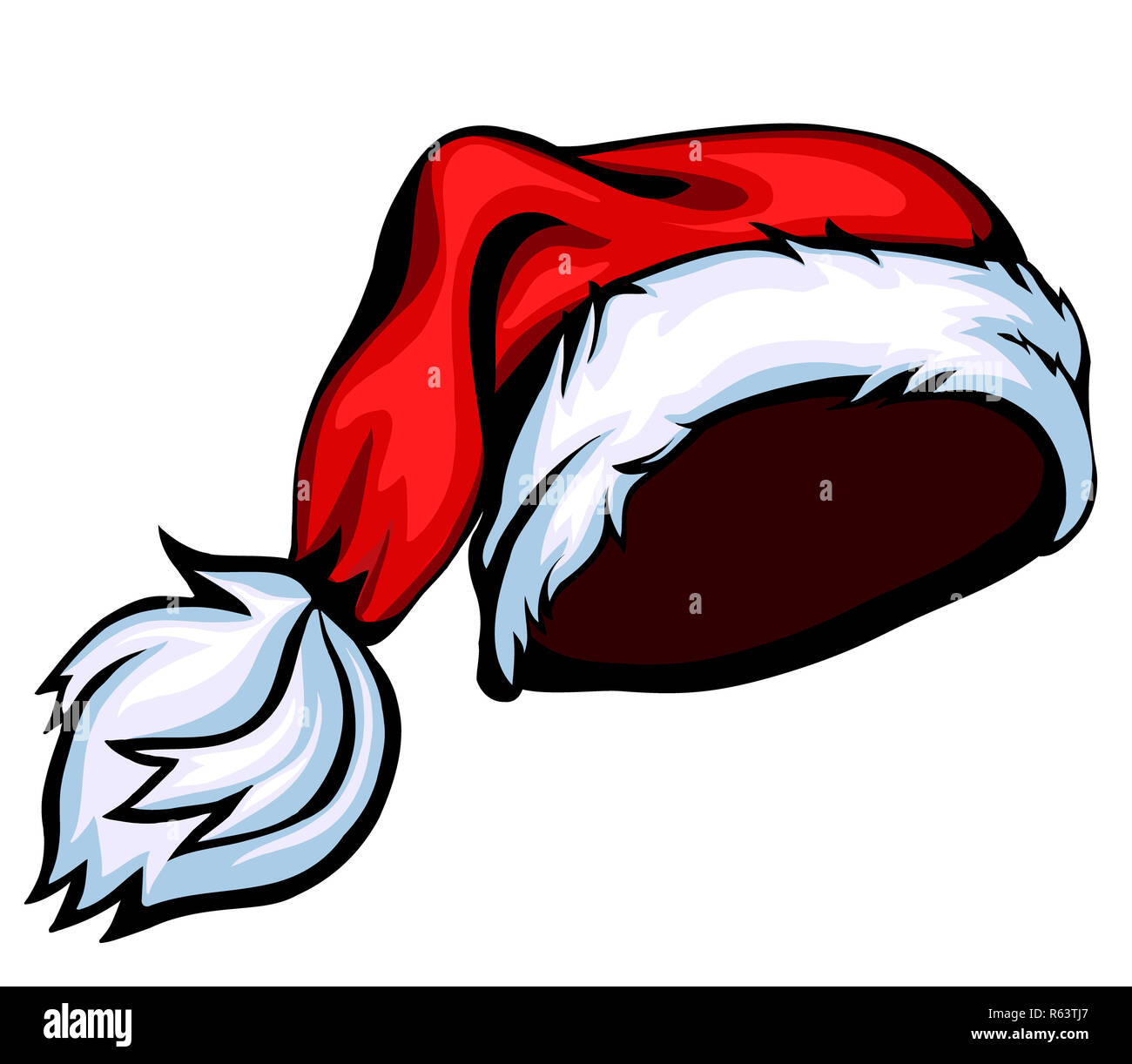 Cartoon Santa hat isolated on white Stock Photo - Alamy