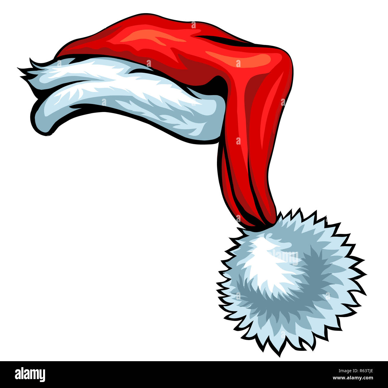 Cartoon Santa hat isolated on white Stock Photo - Alamy