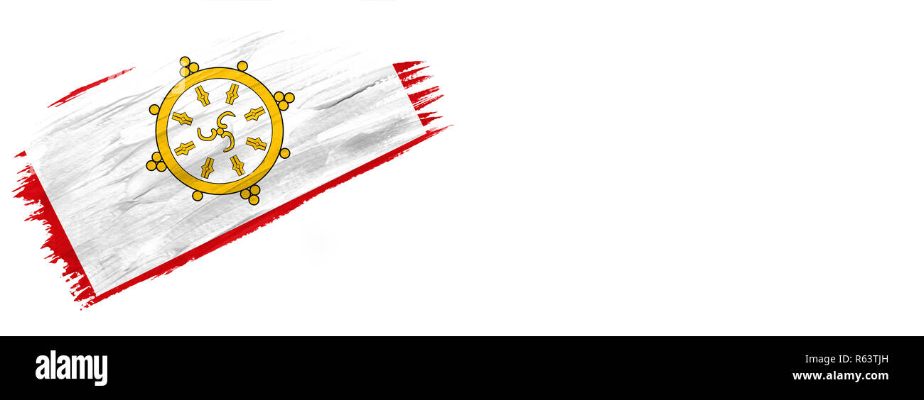 brushes painted flag. Hand-drawn style flag of Sikkim isolated on white ...