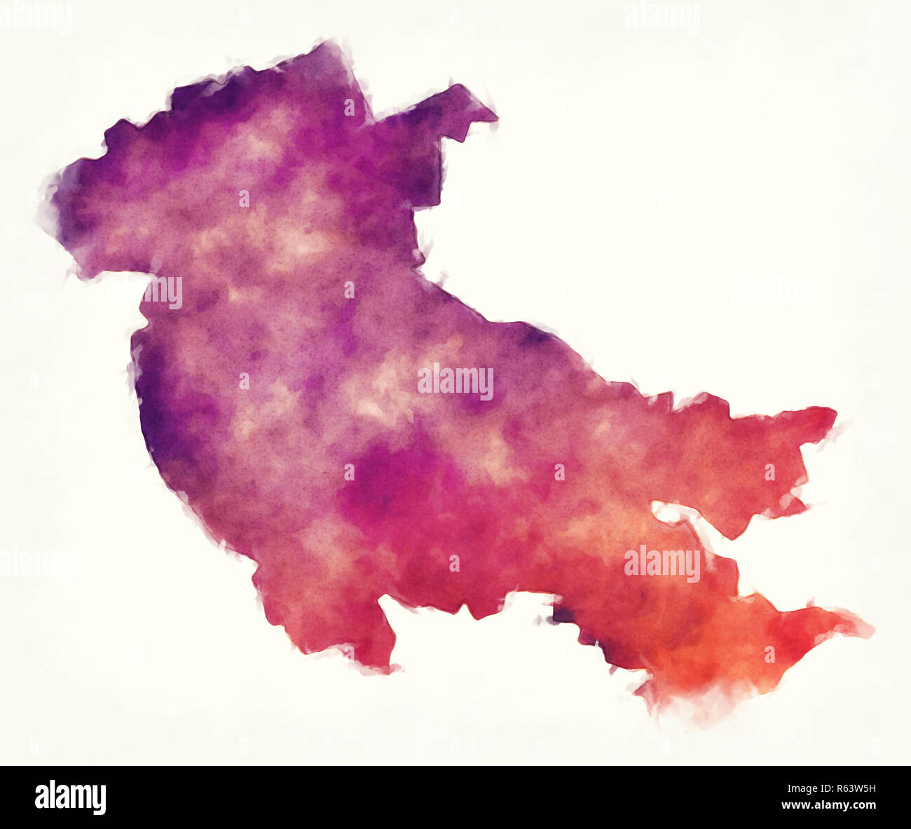 Central Region watercolor map of Scotland in front of a white ...