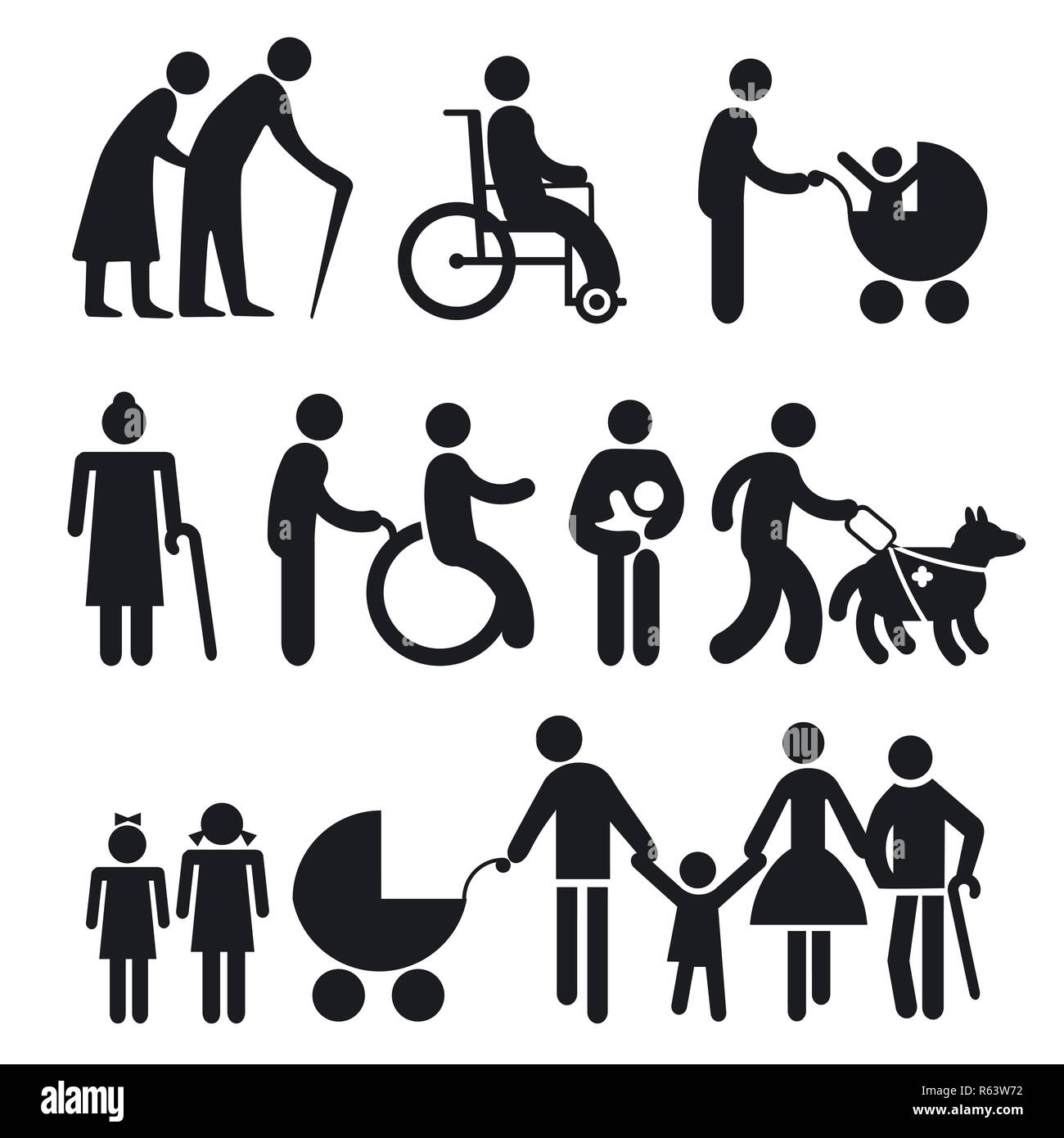 Disabled wheelchair people at home Cut Out Stock Images & Pictures - Alamy
