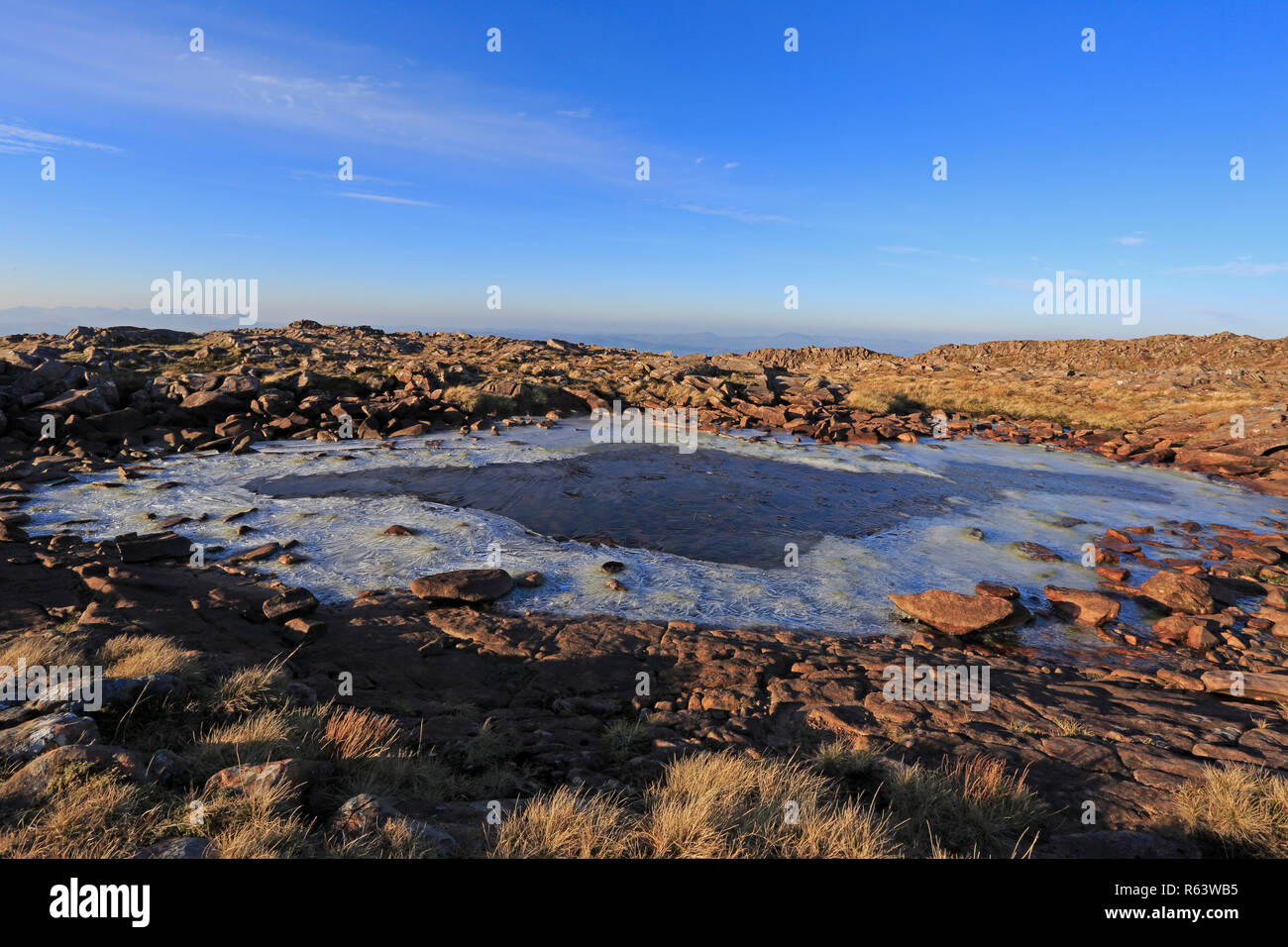 Ice Patterns in a frozen pond in Torridon Scotland Stock Photo - Alamy