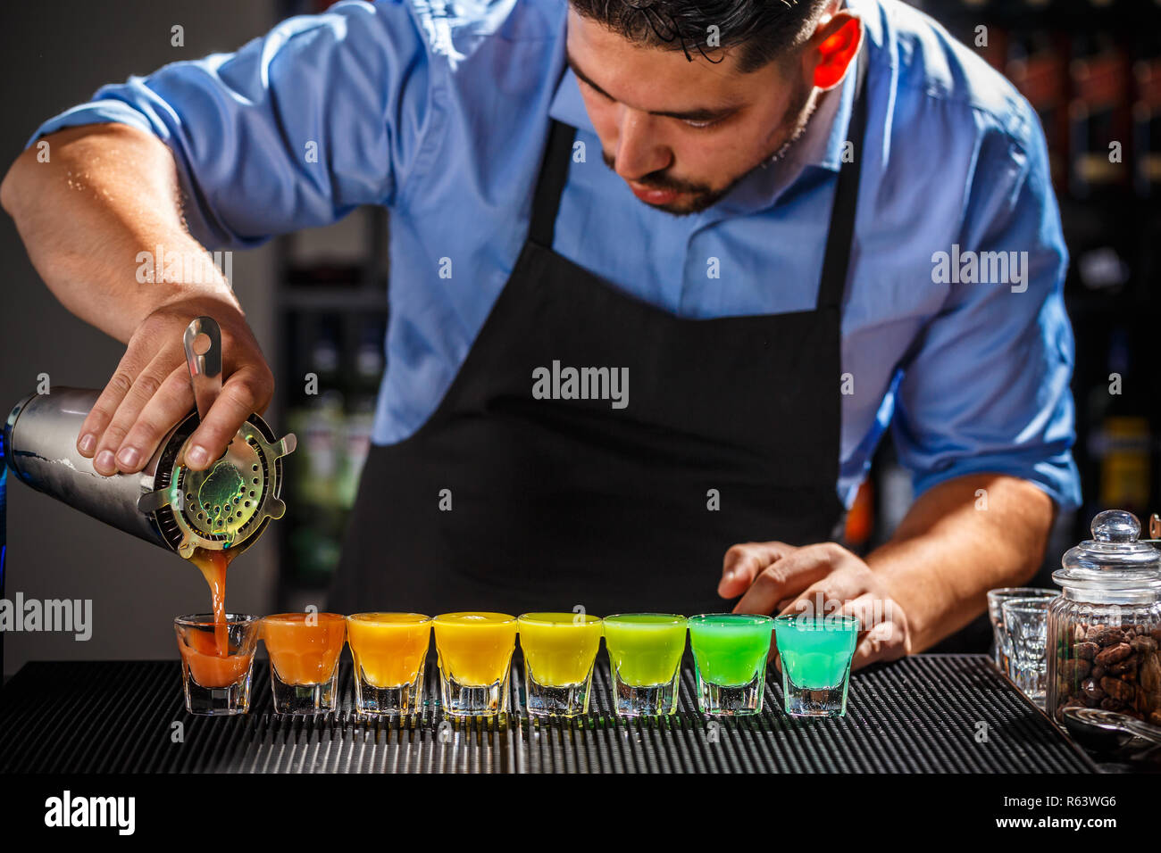 Colorful rainbow cocktails Stock Photo - Alamy