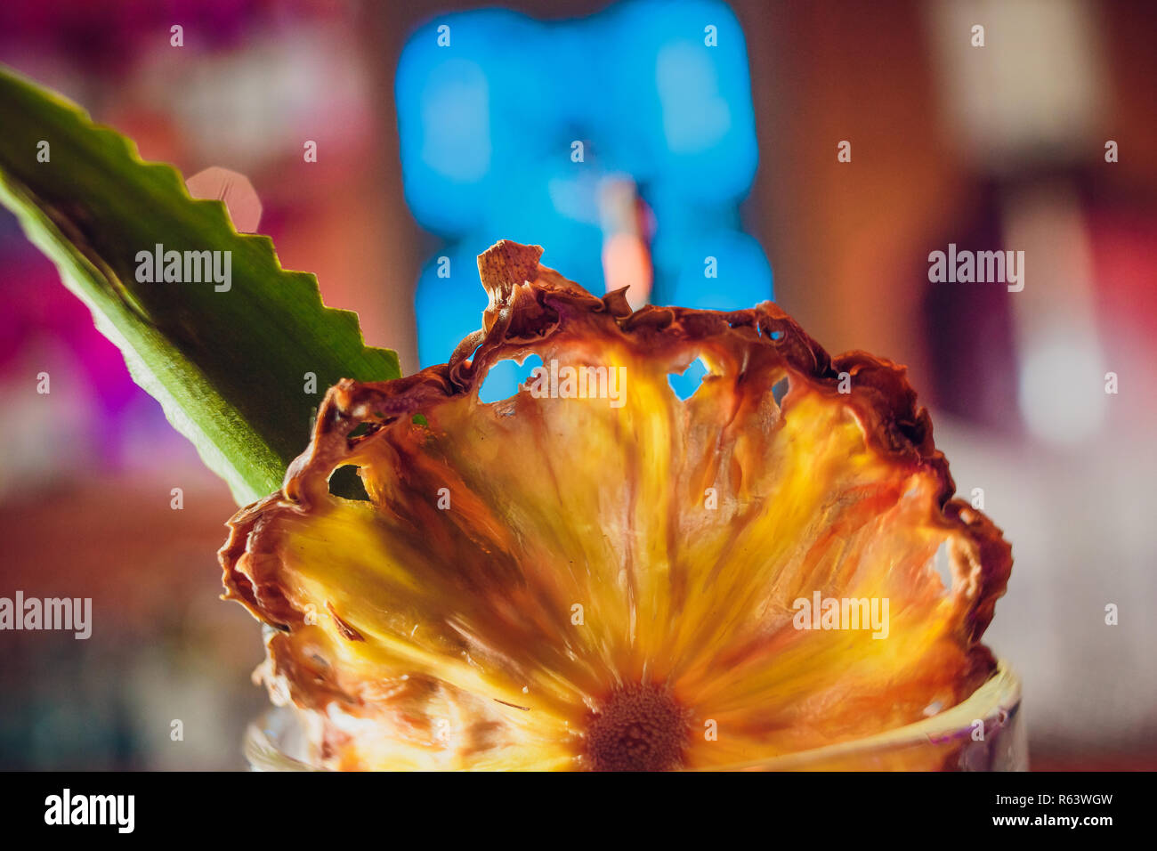 Glasses alcohol color cocktails on bar background Stock Photo - Alamy