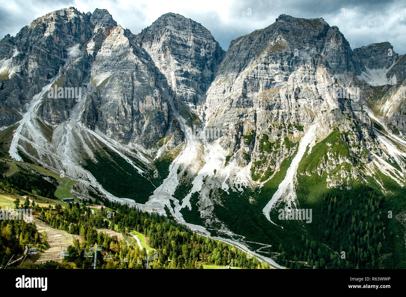 Alpine Landscape Photographed at the Schlick 2000 ski centre, Stubai ...