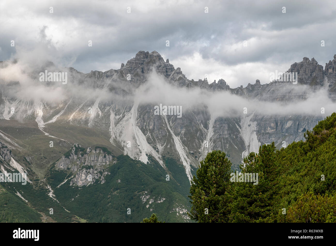 Alpine Landscape Photographed at the Schlick 2000 ski centre, Stubai ...